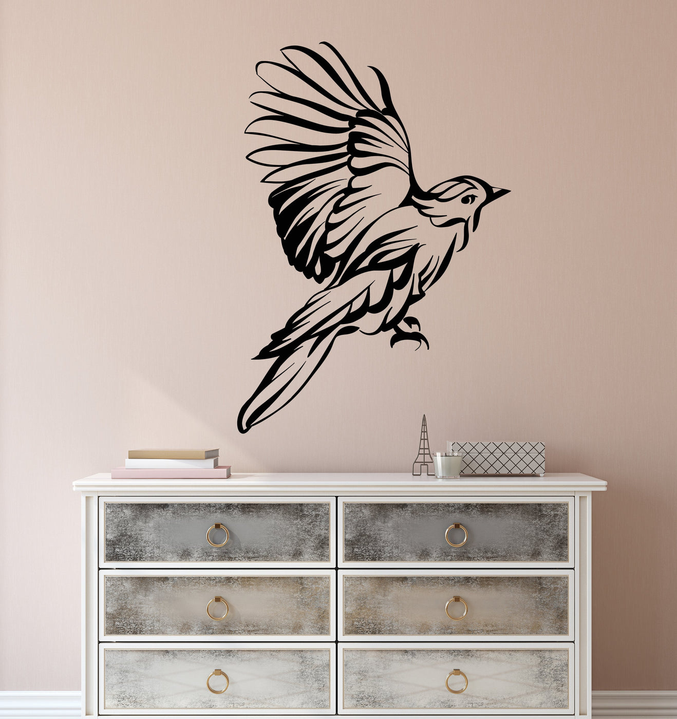 Vinyl Wall Decal Abstract Beautiful Bird Wing Feathers Stickers (2233i ...