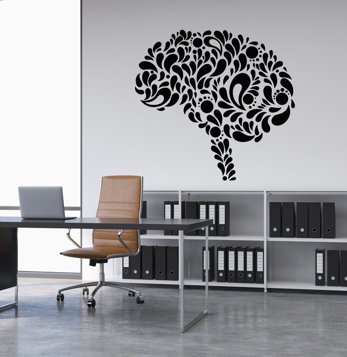 Vinyl Wall Decal Abstract Creative Brain Mind Idea Home Office Sticker ...