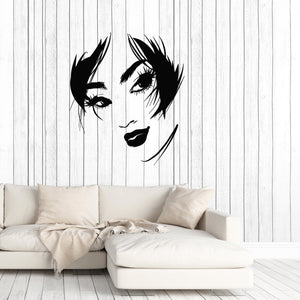 Vinyl Wall Decal Abstract Beautiful Girl Face Sexy Lips Eyes Stickers ...