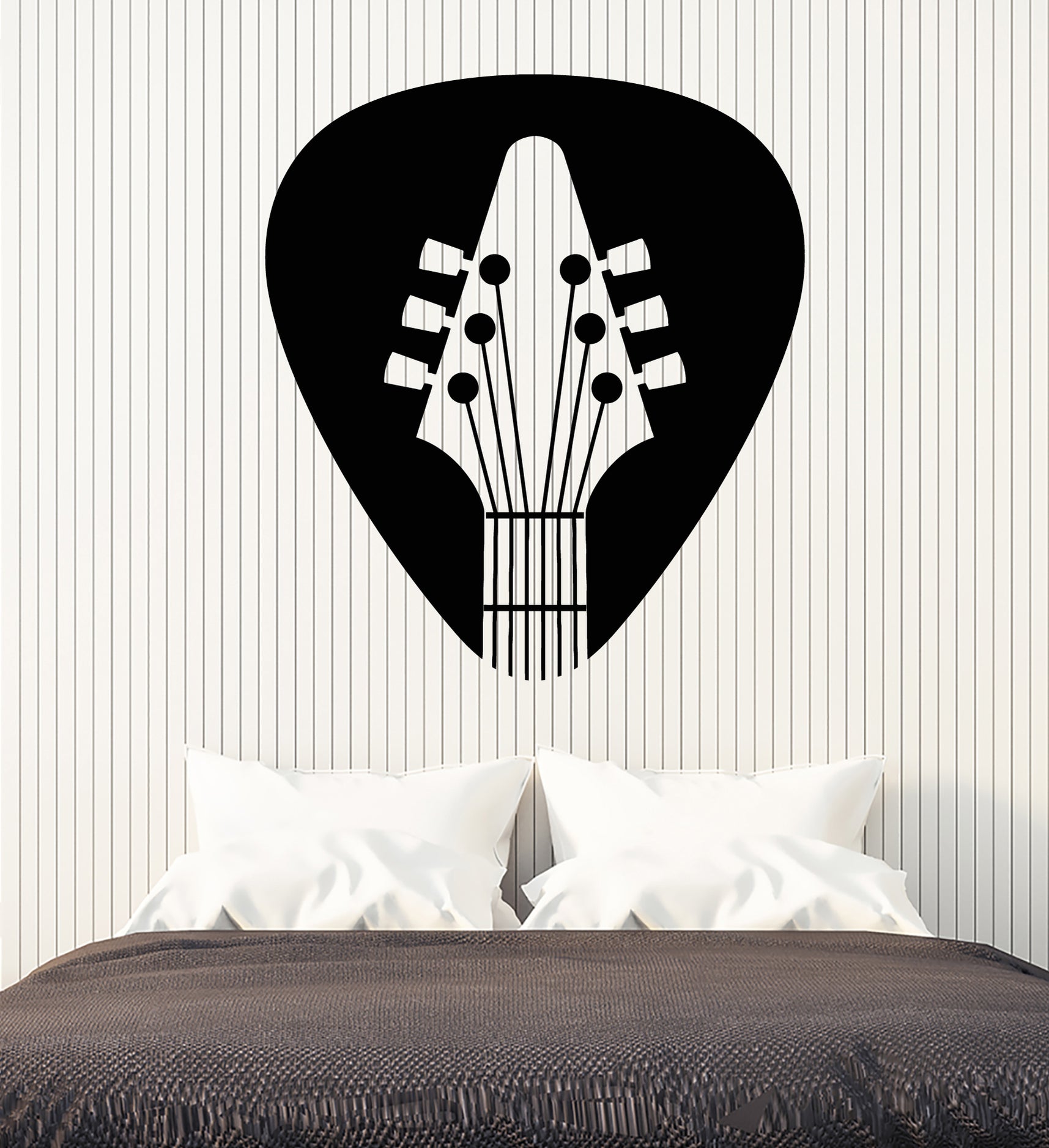 Vinyl Wall Decal Acoustic Guitar Mediator Guitarist Musician Stickers ...