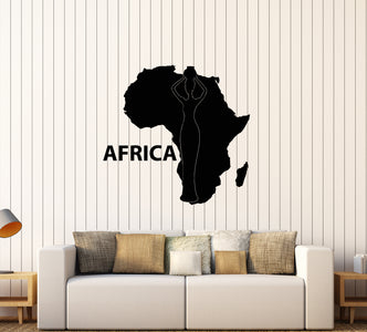 Vinyl Wall Decal Continent Africa African Native Map Stickers (3318ig ...