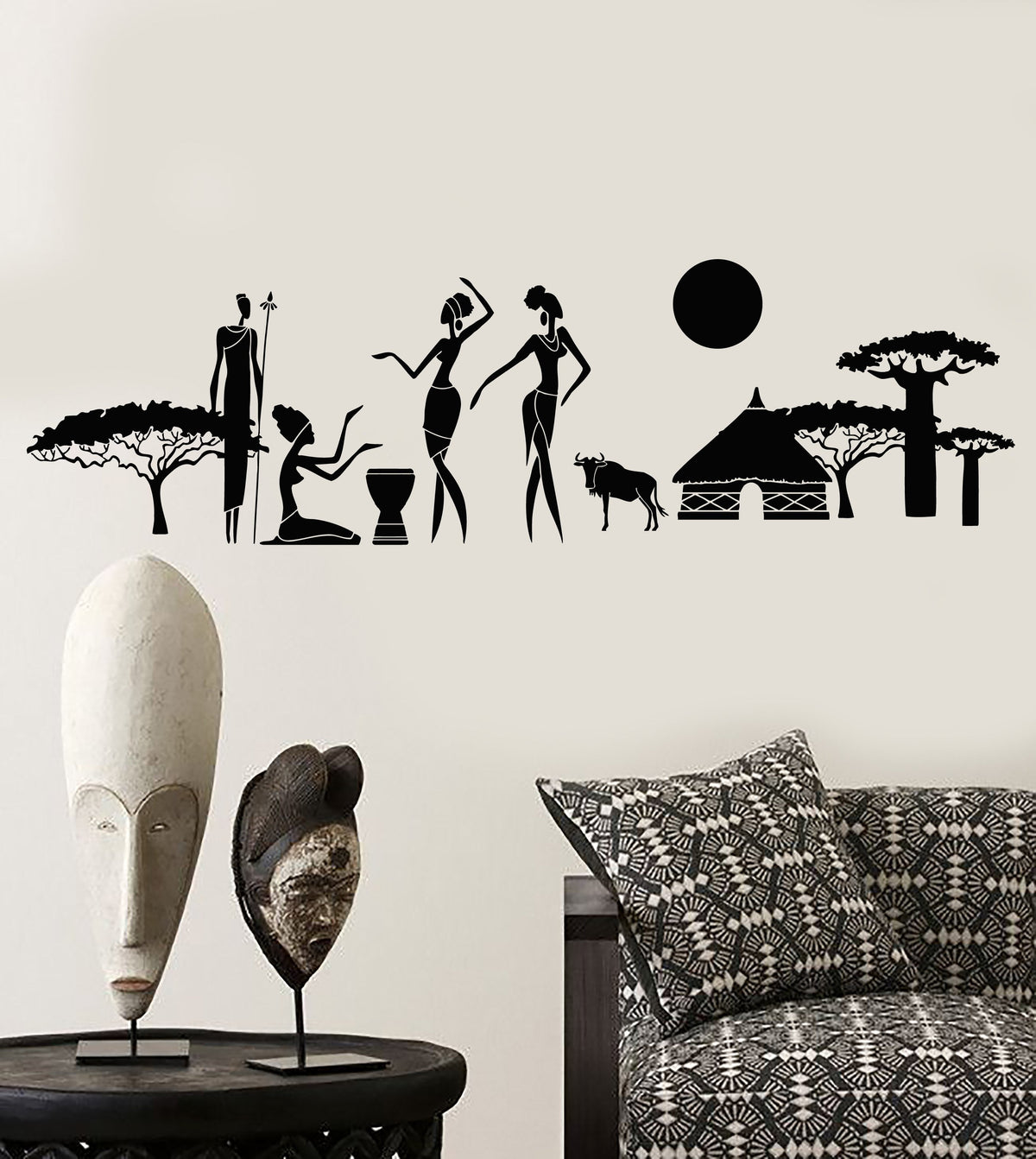 Vinyl Wall Decal Abstract Natives African Tribe Ethnic Style Stickers ...