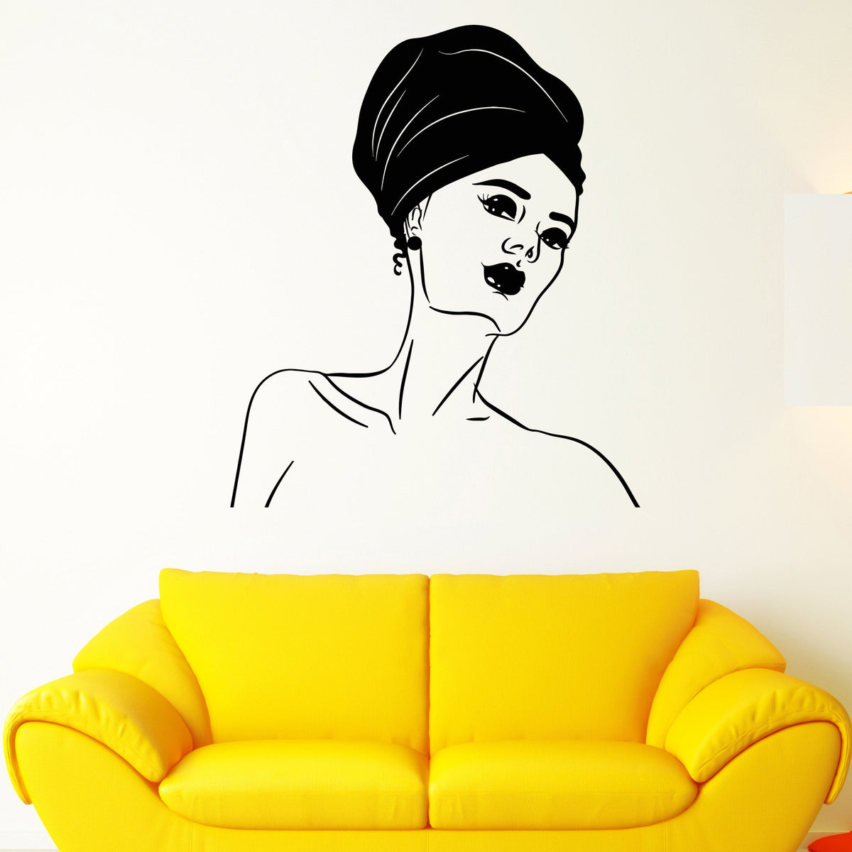 Vinyl Wall Decal African Fashion Turban Woman Head Girl Face Stickers ...