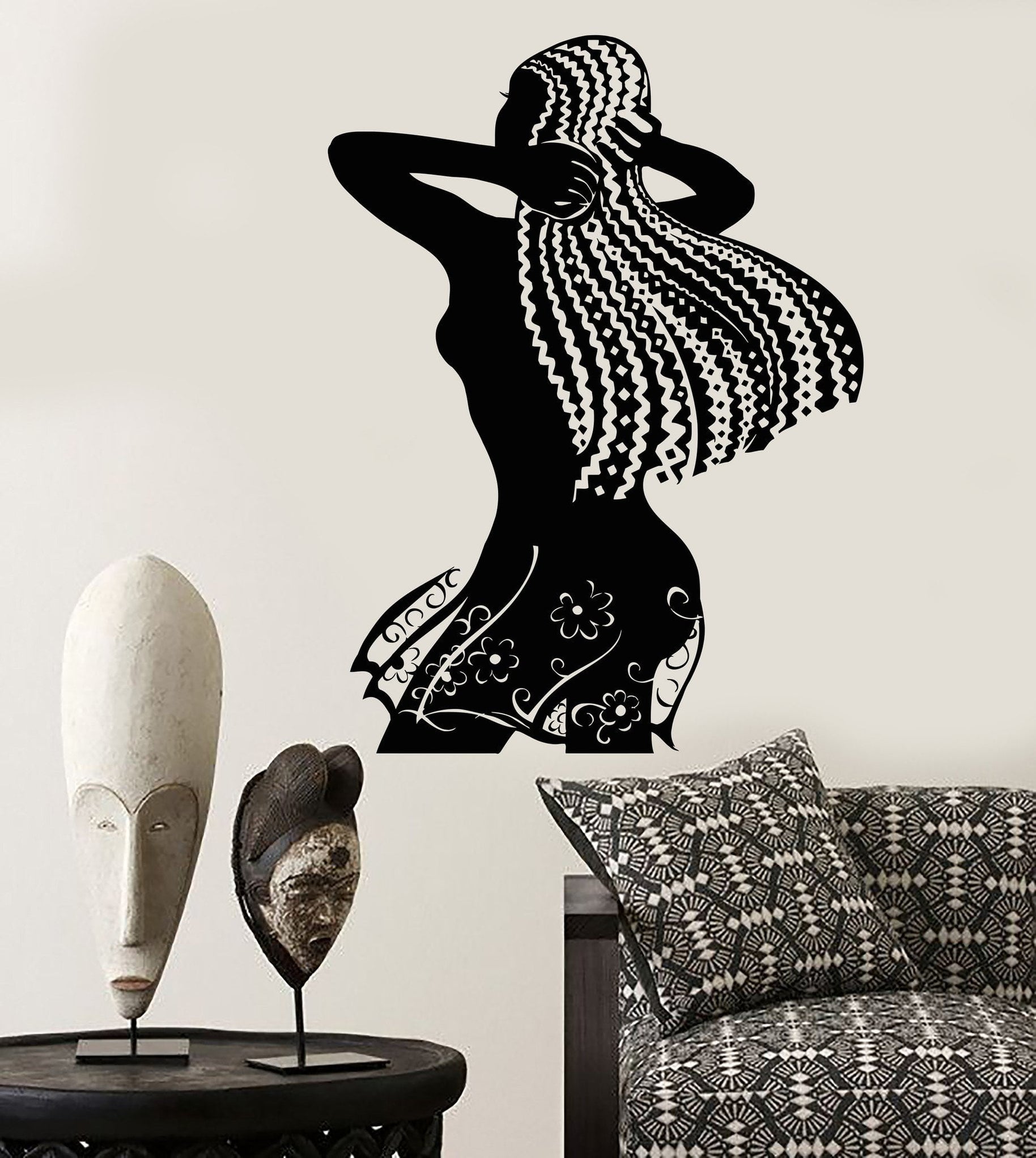 Vinyl Wall Decal African Woman Ethnic Decor Africa Style Stickers Uniq ...