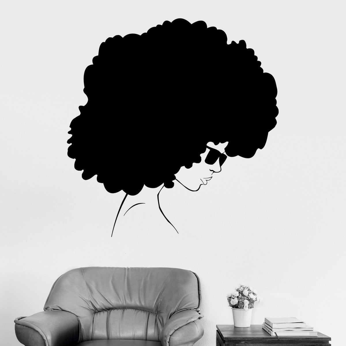 Vinyl Wall Decal Afro Style Woman Black Lady Stickers Unique Gift (ig3 ...