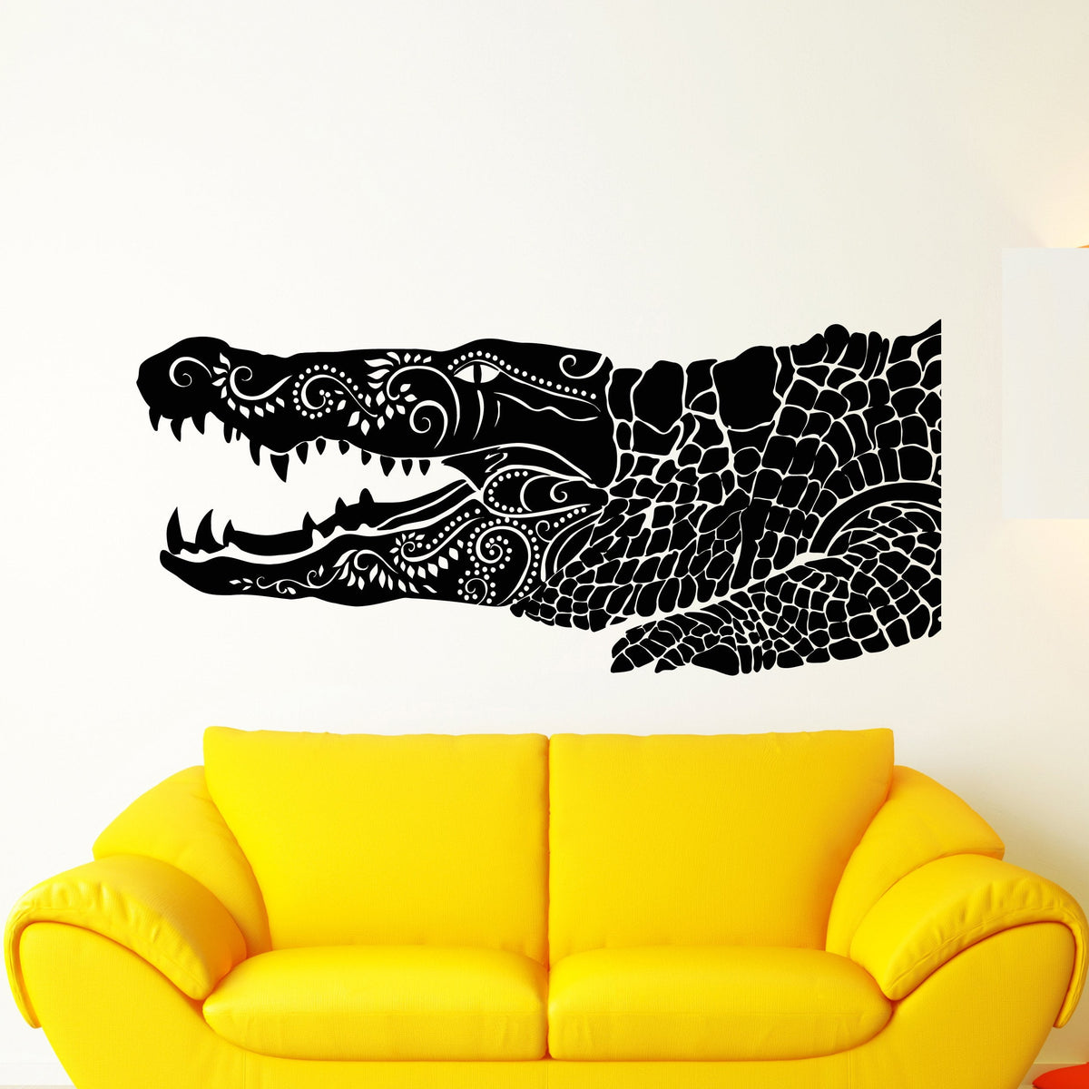 Vinyl Wall Decal Alligator American Animal Predator Ethnic Style Stick ...