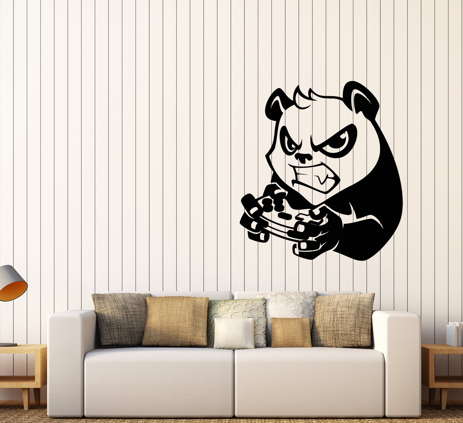 Vinyl Wall Decal Cartoon Evil Panda Joystick Gamer Stickers (3595ig ...