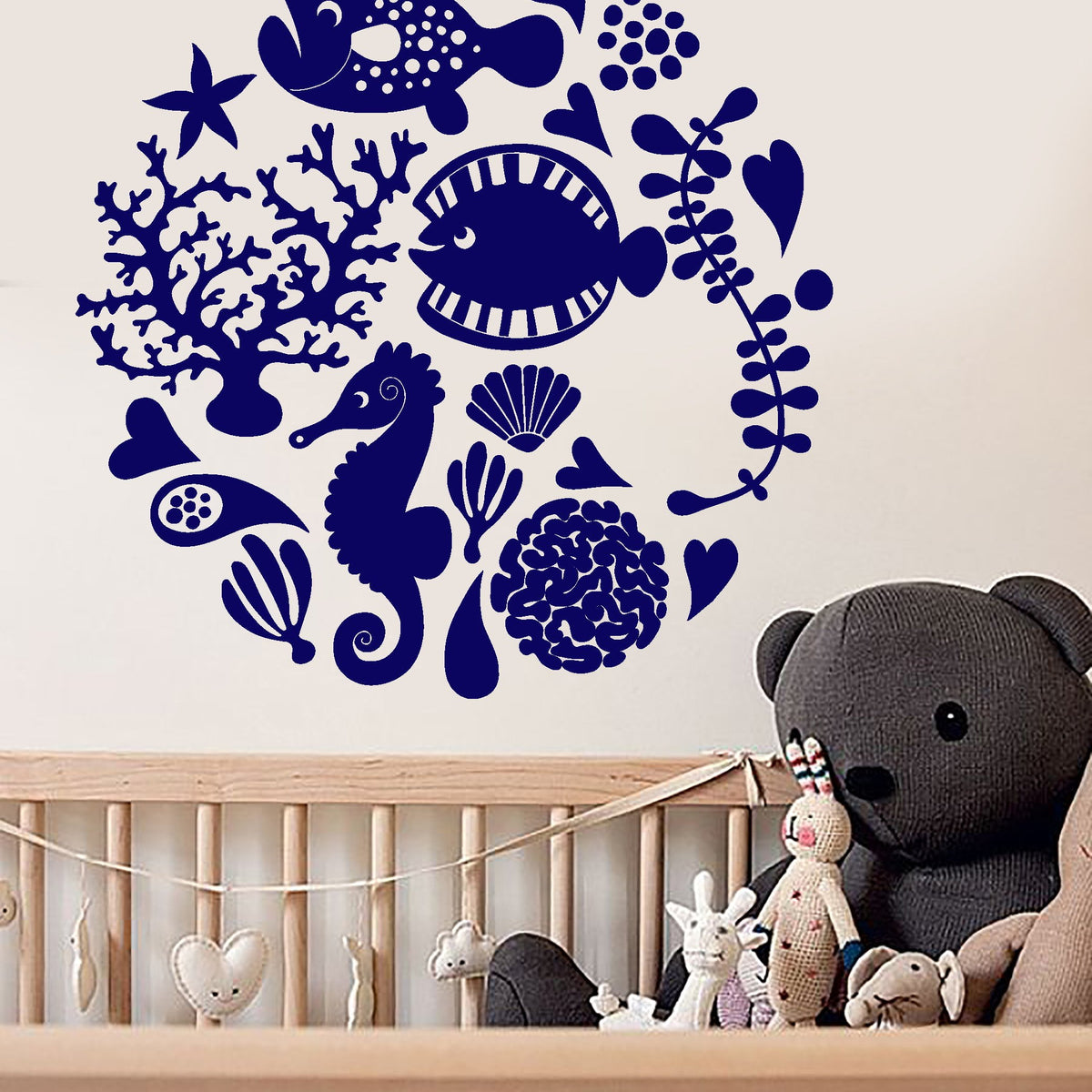 Vinyl Wall Decal Cartoon Fish Aquarium Sea Algae Children's Room Stick ...