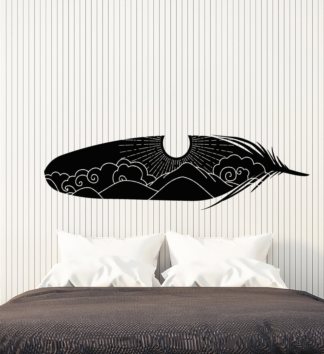 Vinyl Wall Decal Art Home Interior Bird Feather Sky Sun Stickers (2874 ...