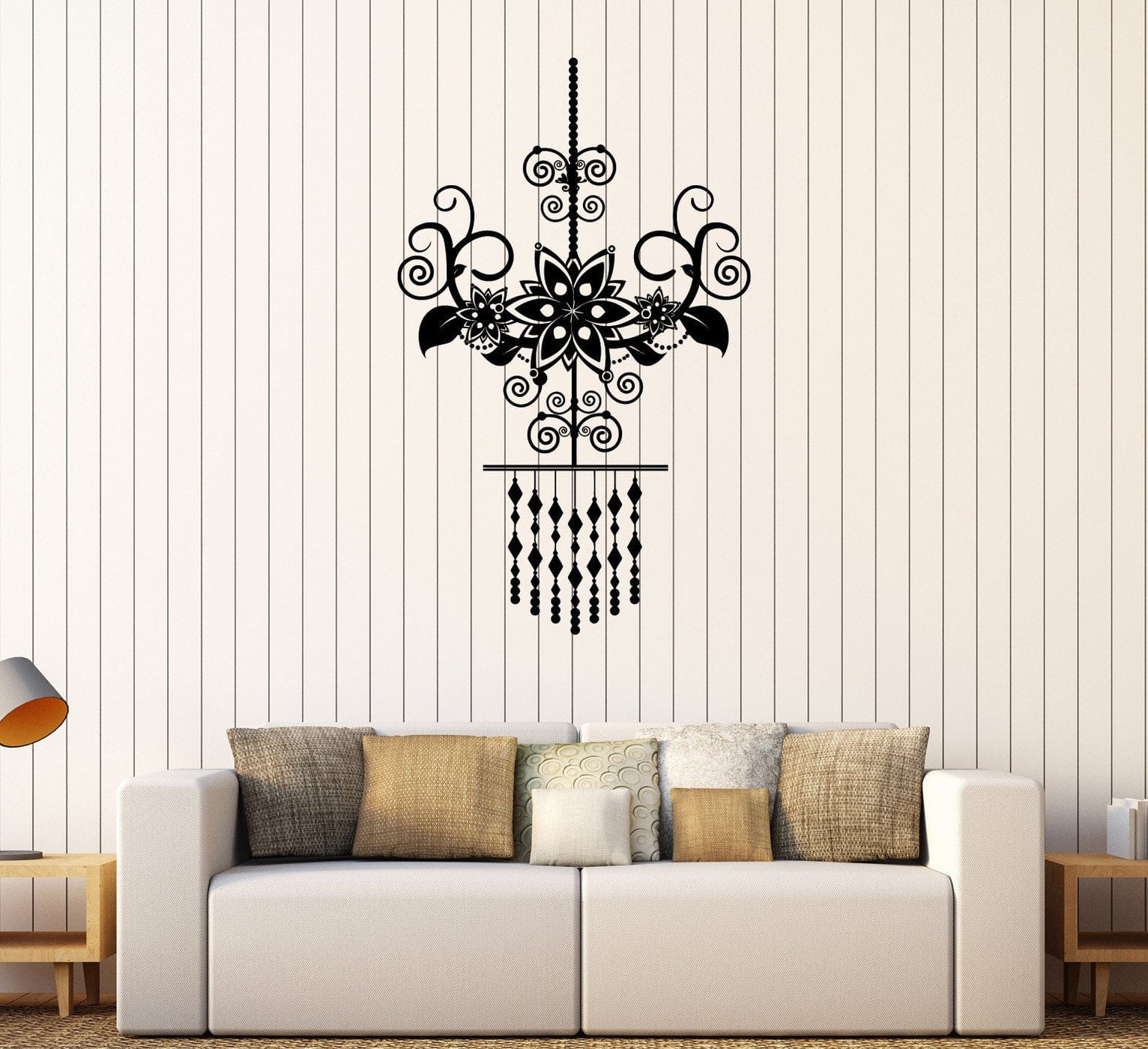 Vinyl Wall Stickers Chandelier Lighting Light Decorating Room Mural De ...