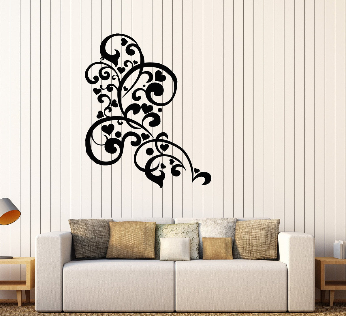 Vinyl Wall Decal Patterns Romantic Love Heart Ornament Stickers Unique ...