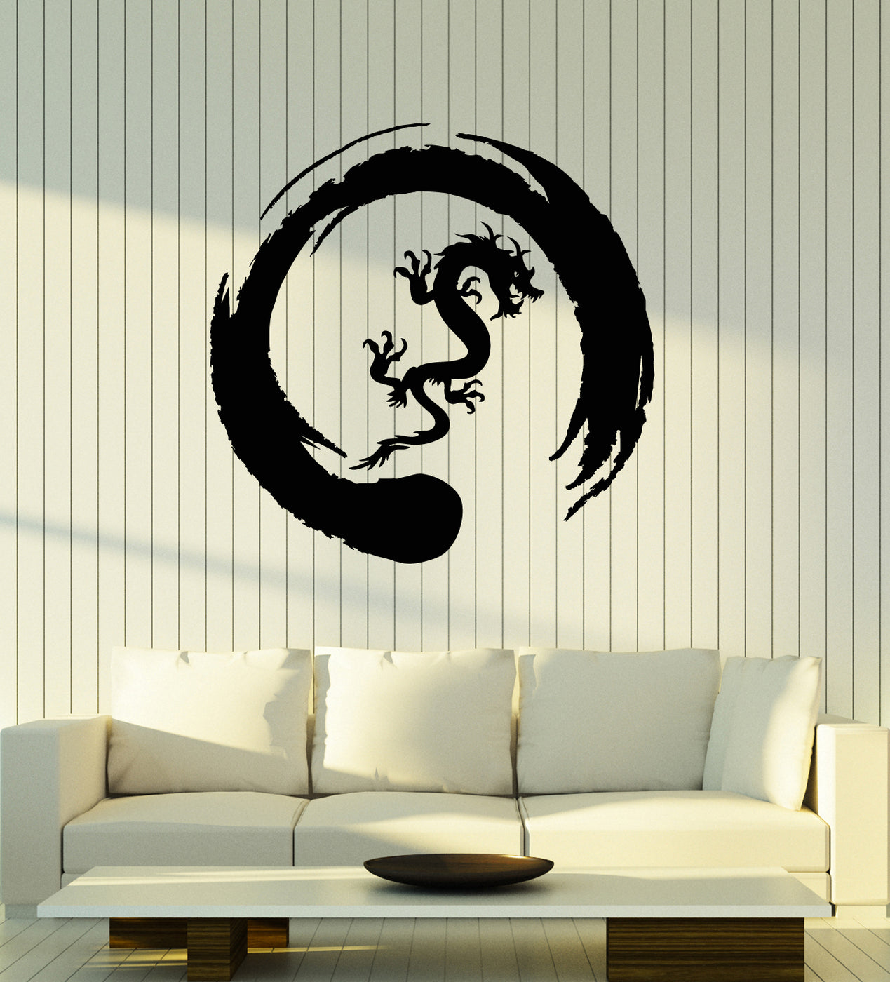 Vinyl Wall Decal Asian Dragon Circle Enso Buddhism Stickers (3434ig ...