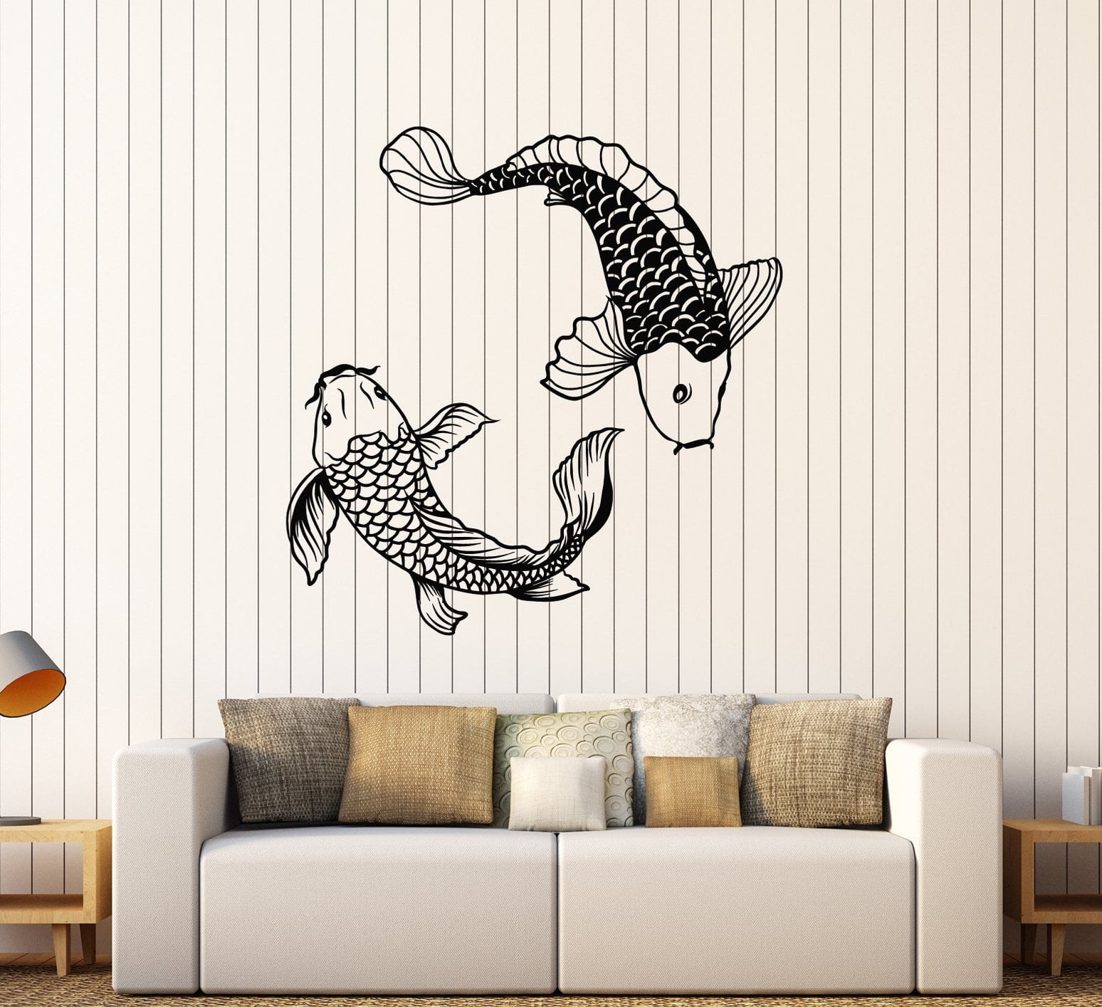 Vinyl Wall Decal Asian Style Japanese Fish Koi Carp Stickers Unique Gi ...