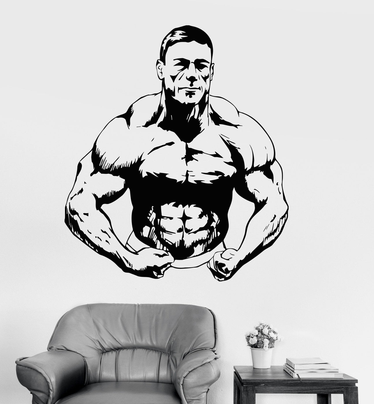 Vinyl Wall Decal Athlete Muscled Bodybuilding Gym Fitness Stickers Uni ...