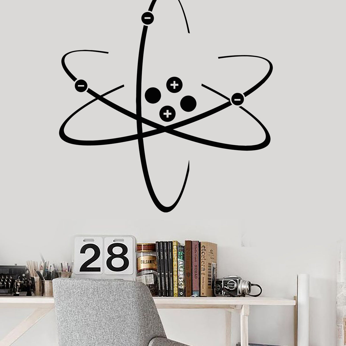 Vinyl Wall Decal Lab School Laboratory Atom Science Protons Neutrons S ...