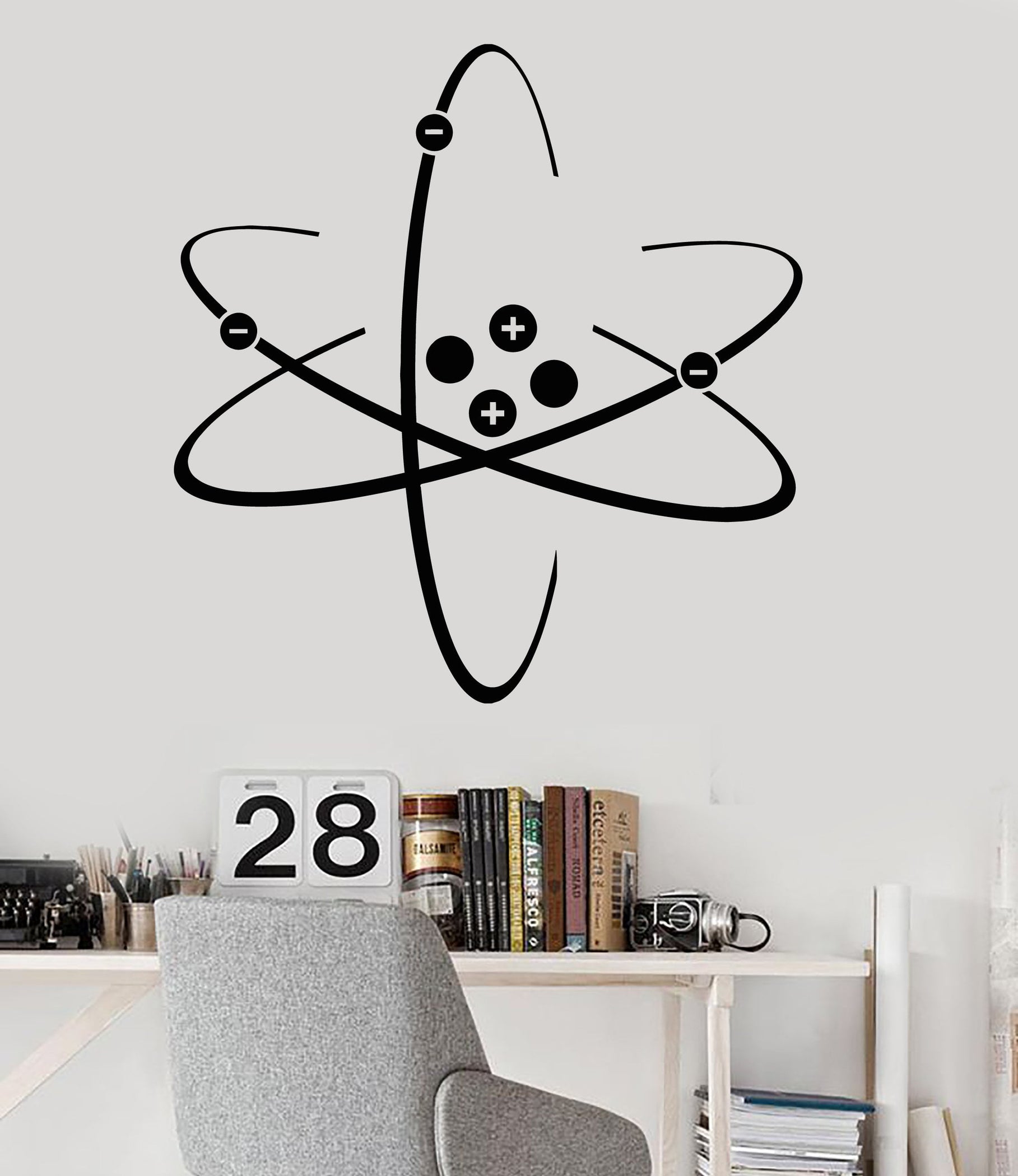 Vinyl Wall Decal Lab School Laboratory Atom Science Protons Neutrons S ...
