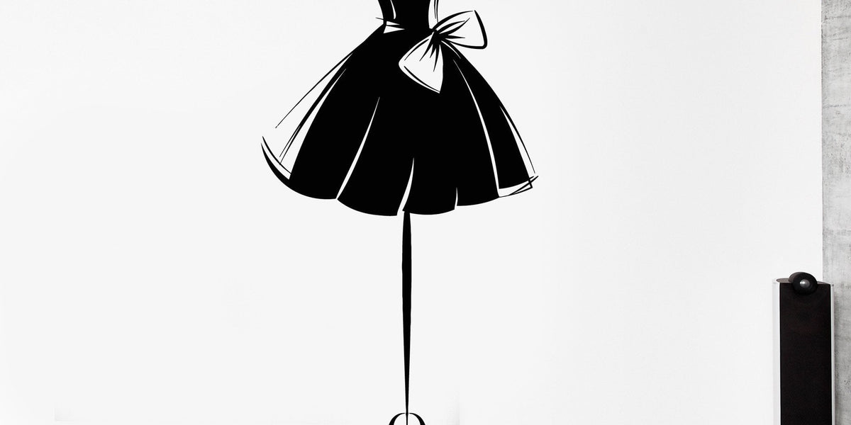 Vinyl Wall Decal Ball Gown Short Mannequin Dress Ballerina Girl Sticke ...