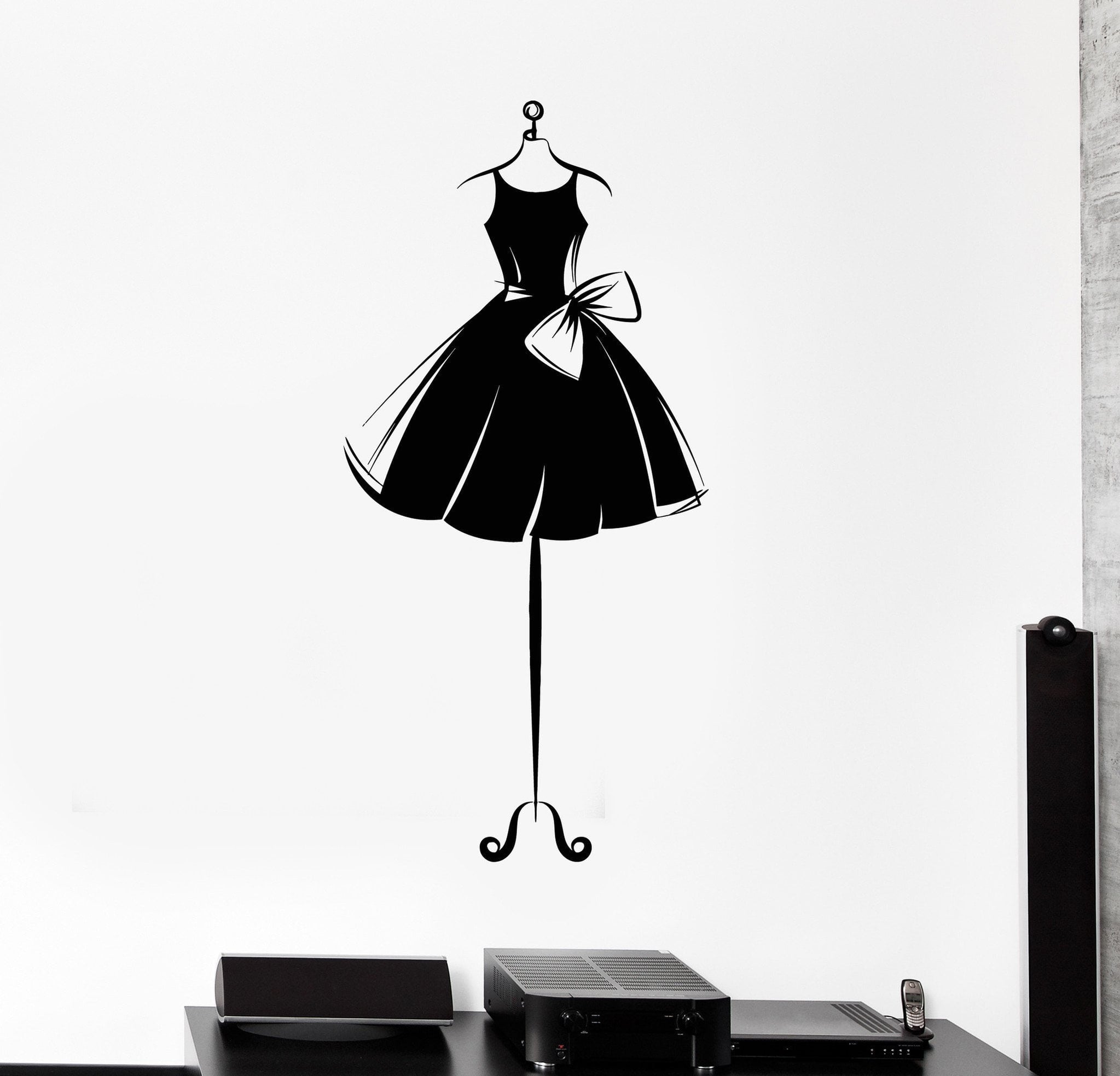Vinyl Wall Decal Ball Gown Short Mannequin Dress Ballerina Girl Sticke ...