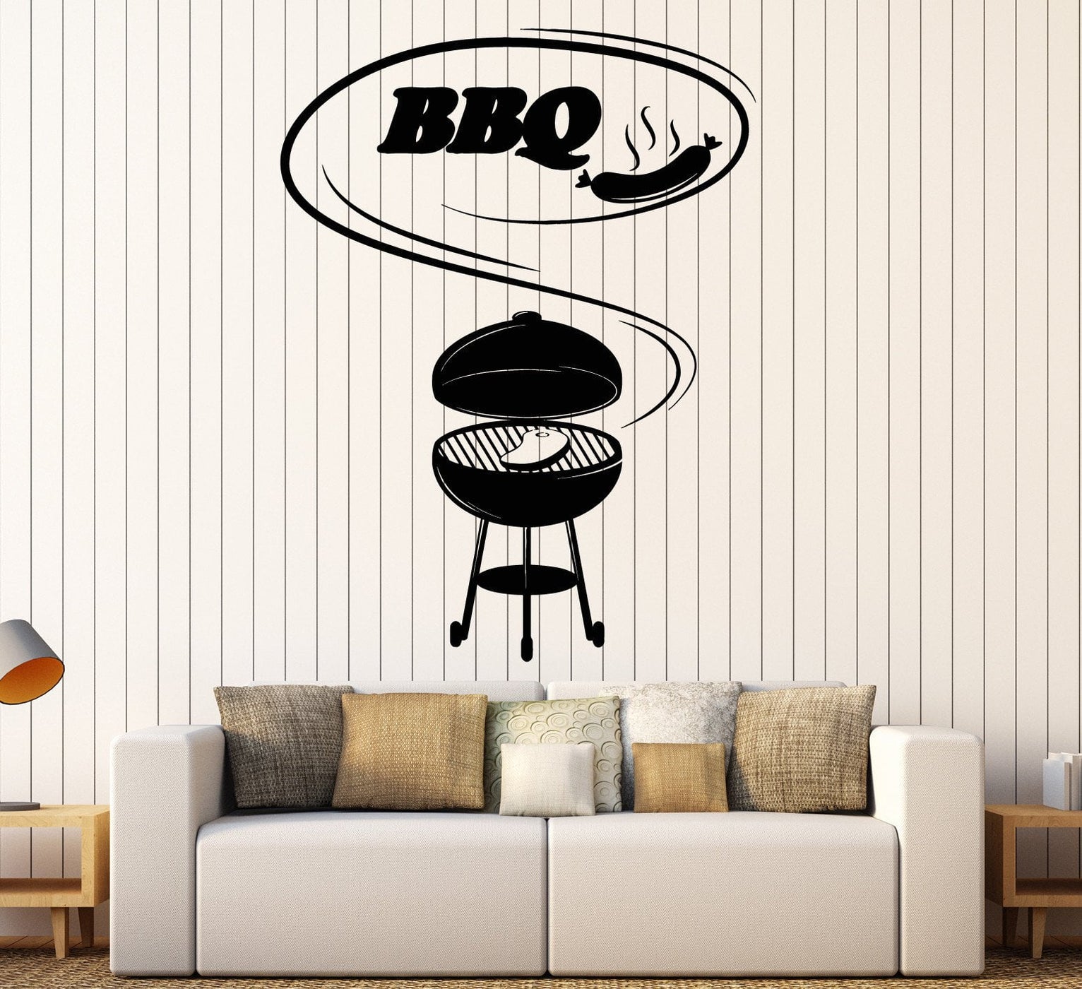 Vinyl Wall Decal Barbecue Cooking BBQ Food Meat Stickers Mural Unique ...