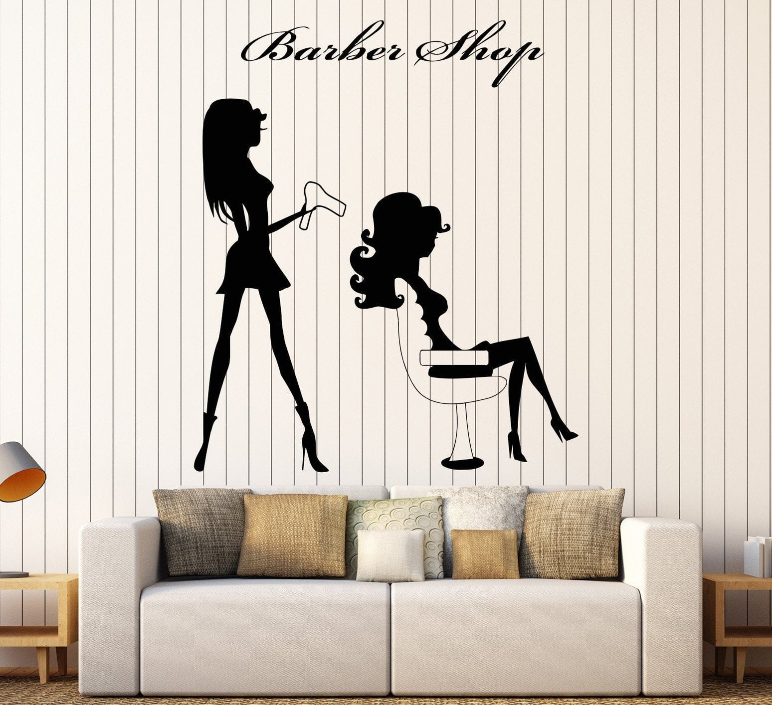 Vinyl Wall Decal Barbershop Decor Beauty Salon Hair stylist Stickers U ...