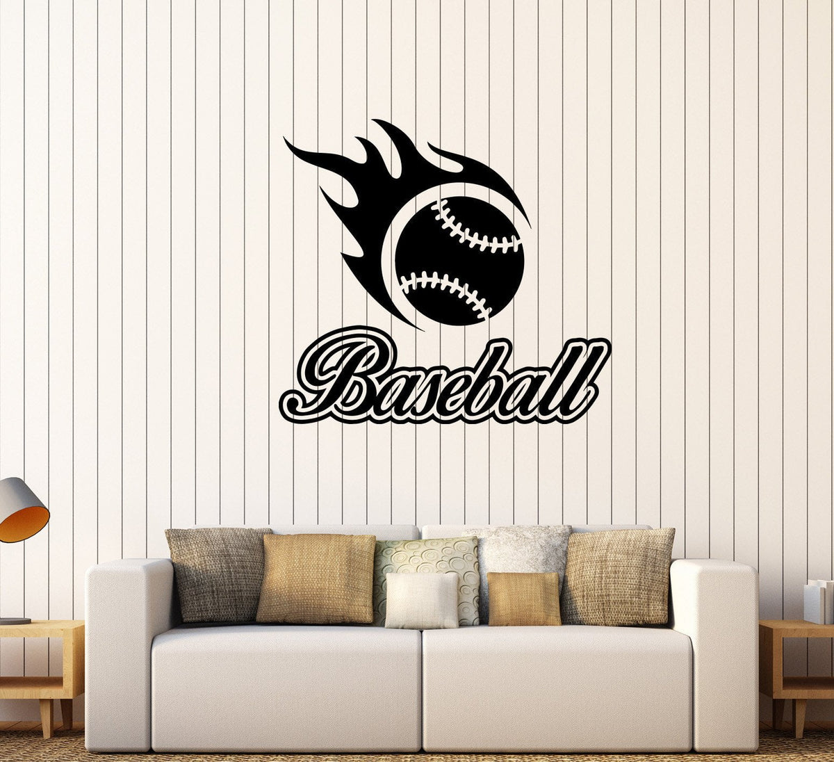 Vinyl Wall Decal Baseball Word Sports Room Decor Stickers Unique Gift ...