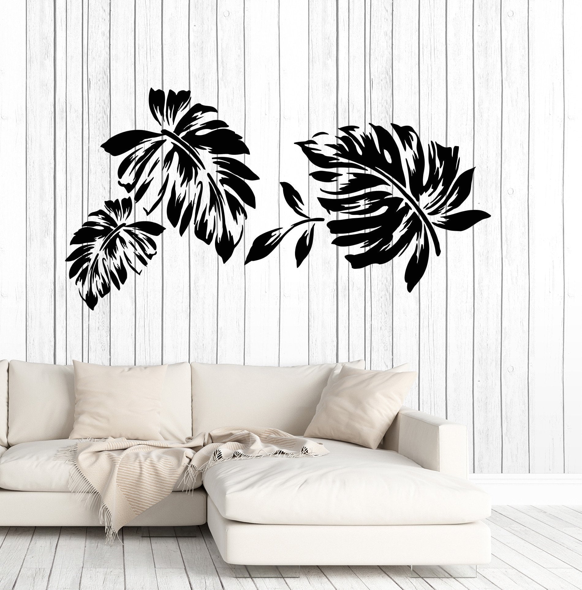 Vinyl Wall Decal Leaves Foliage Nature Style Room Decor Stickers Uniqu ...