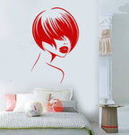 Vinyl Wall Decal Beautiful Face Girl Hairstyle Model Lips Stickers (22 ...