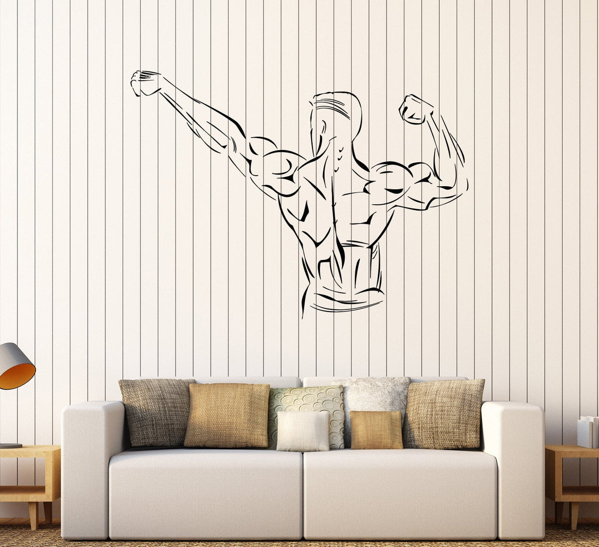 Vinyl Wall Decal Muscles Bodybuilder Fitness Gym Stickers Mural Unique ...