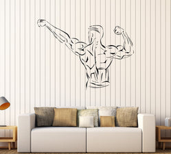 Vinyl Wall Decal Muscles Bodybuilder Fitness Gym Stickers Mural Unique ...