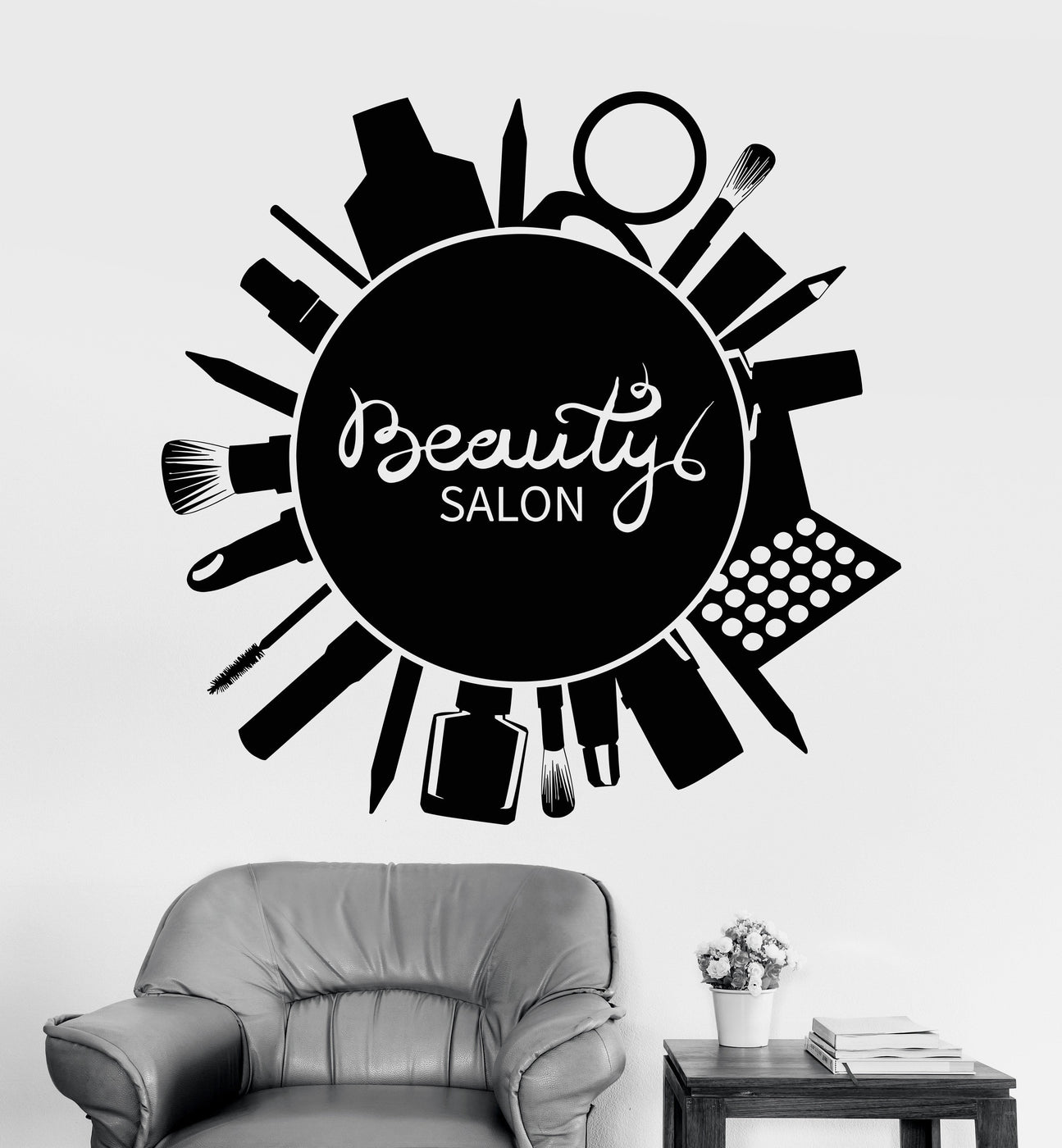 Vinyl Wall Decal Signboard Beauty Salon Makeup Cosmetics Stickers Uniq ...