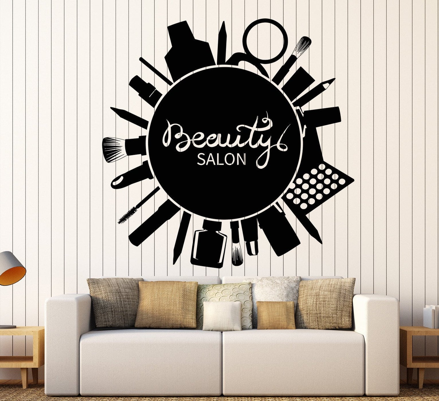 Vinyl Wall Decal Signboard Beauty Salon Makeup Cosmetics Stickers Uniq ...