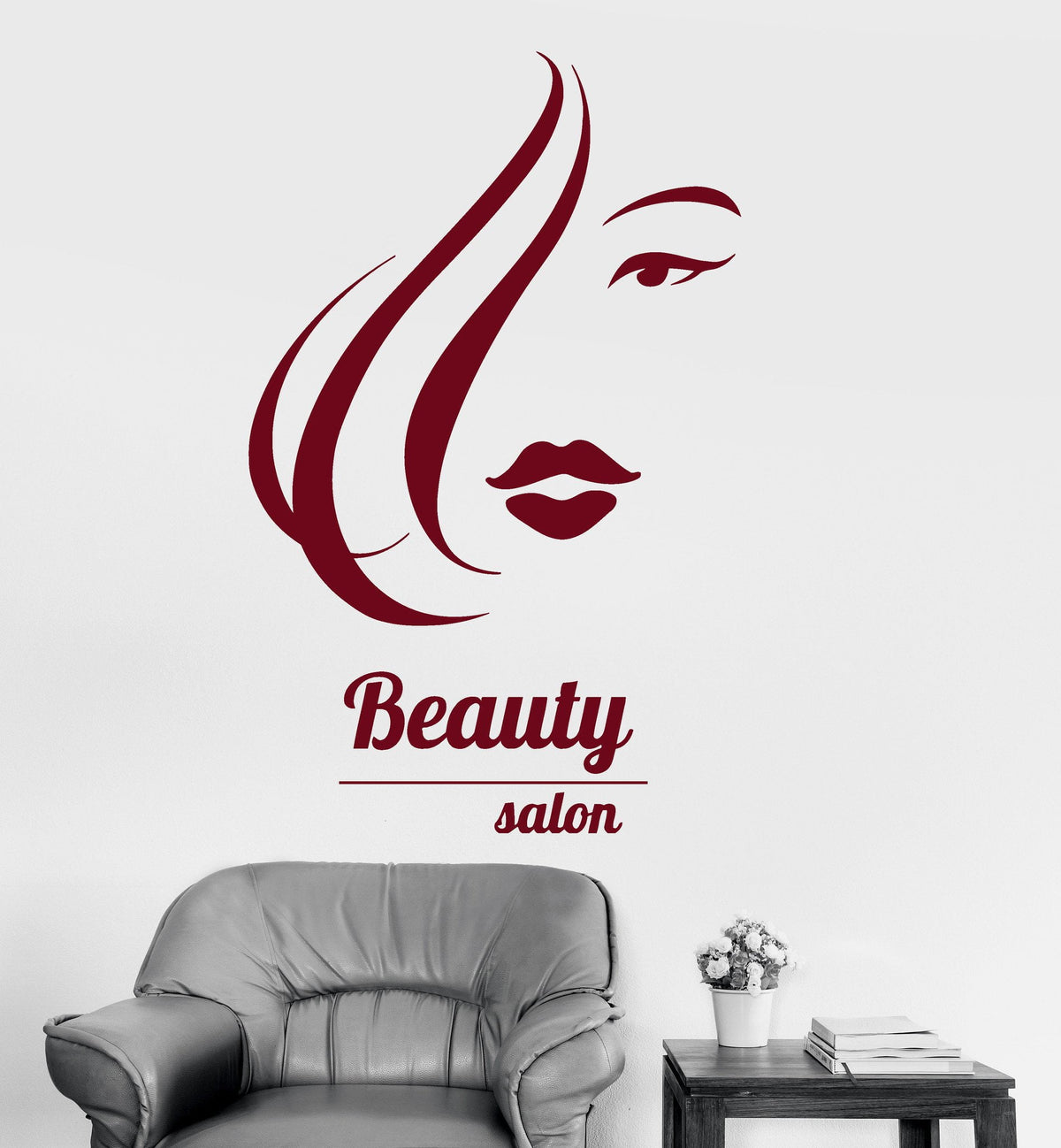 Vinyl Wall Decal Beauty Salon Hair Spa Hairdresser Woman Girl Stickers ...