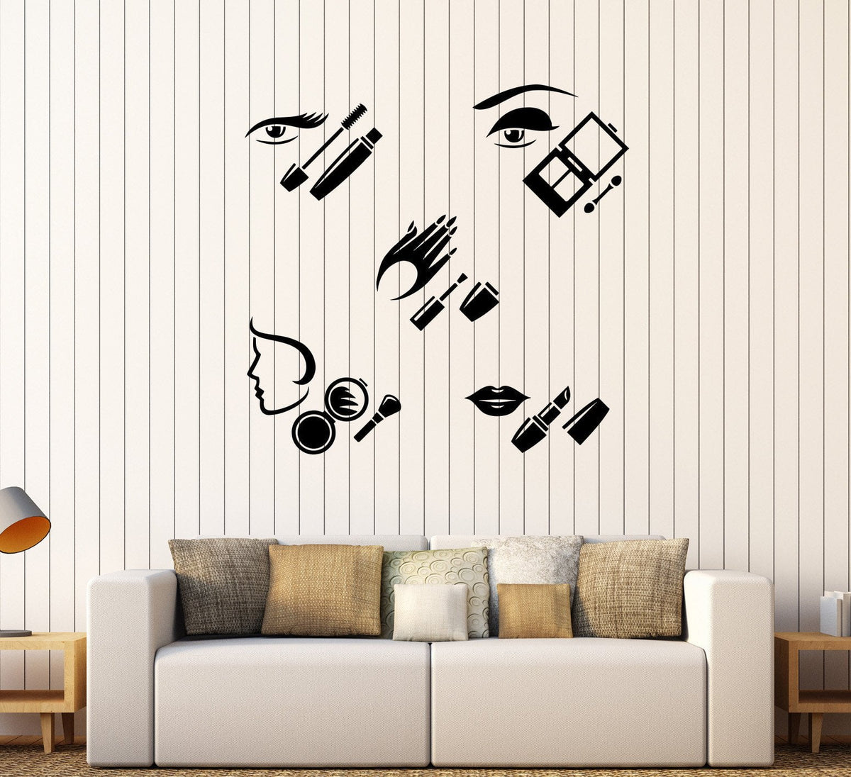 Vinyl Wall Decal Beauty Salon Cosmetics Makeup Woman Stickers Unique G ...