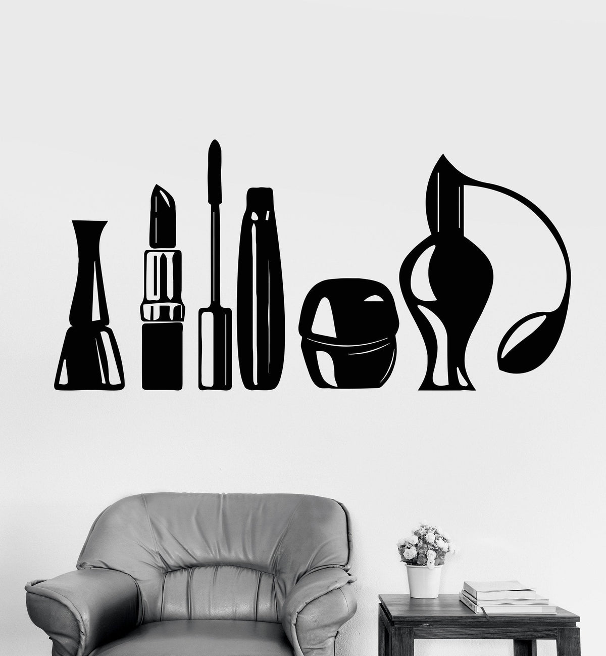 Vinyl Wall Decal Cosmetics Beauty Salon Makeup Artist Fashion Girl Sti ...