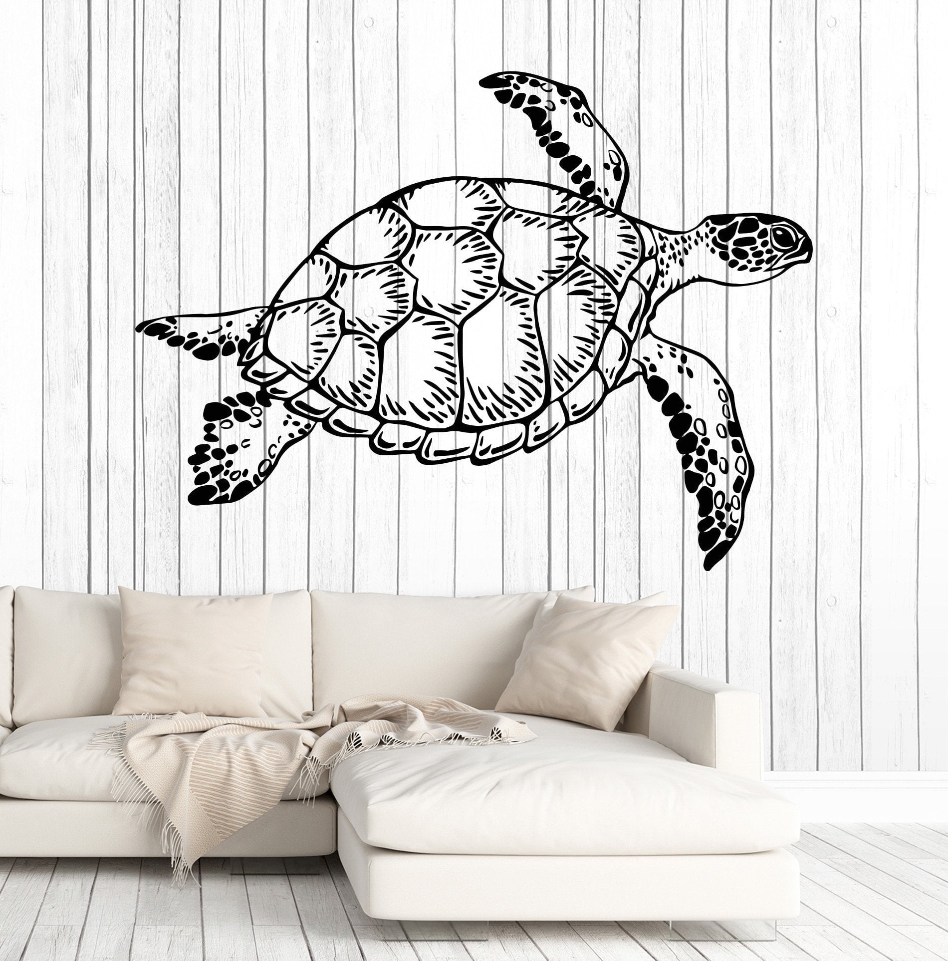 Vinyl Wall Decal Sea Turtle Animal Ocean Marine Style Zoo Stickers Uni ...