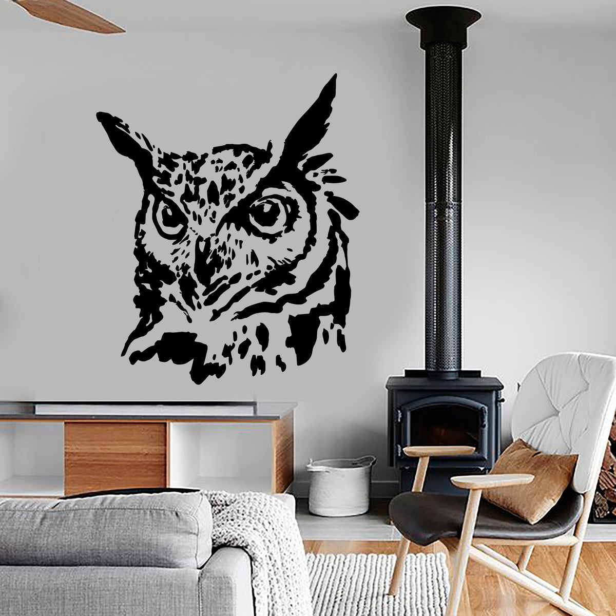 Vinyl Wall Decal Abstract Bird Head Owl Blot Stickers (3267ig ...