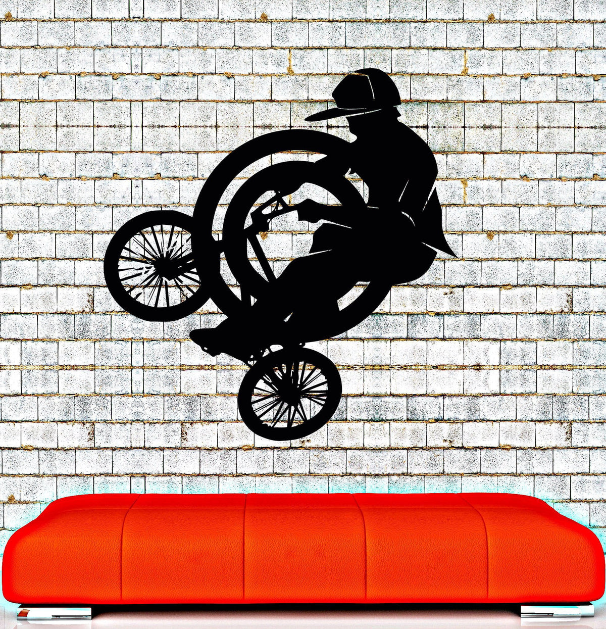 Vinyl Wall Decal Bike BMX Teen Boys Room Biker Cycling Sports Stickers ...