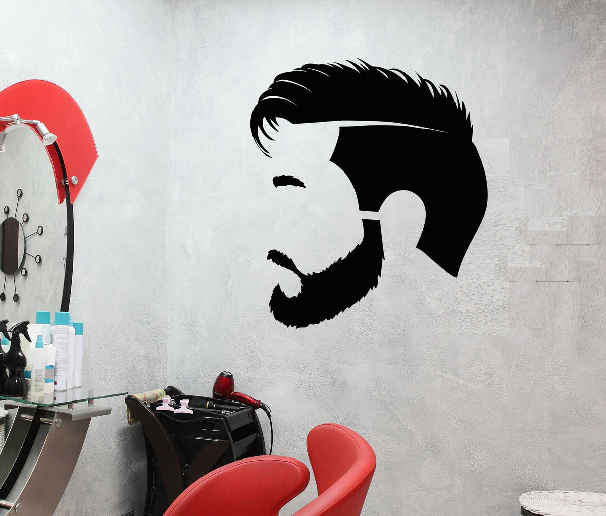 Vinyl Wall Decal Beauty Hair Salon Barbershop Men's Hairstyle Stickers ...