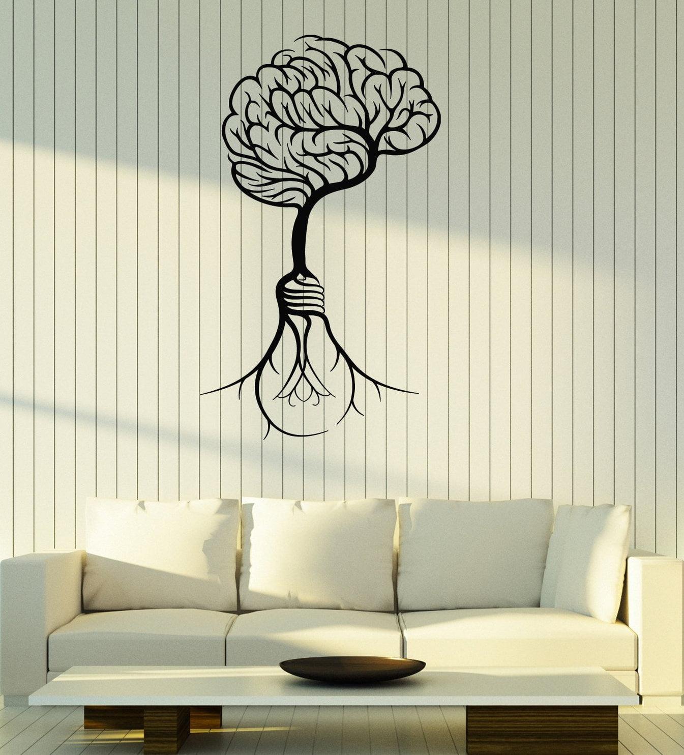Vinyl Wall Decal Brain Creative Idea Bulb Teamwork Stickers (2783ig ...