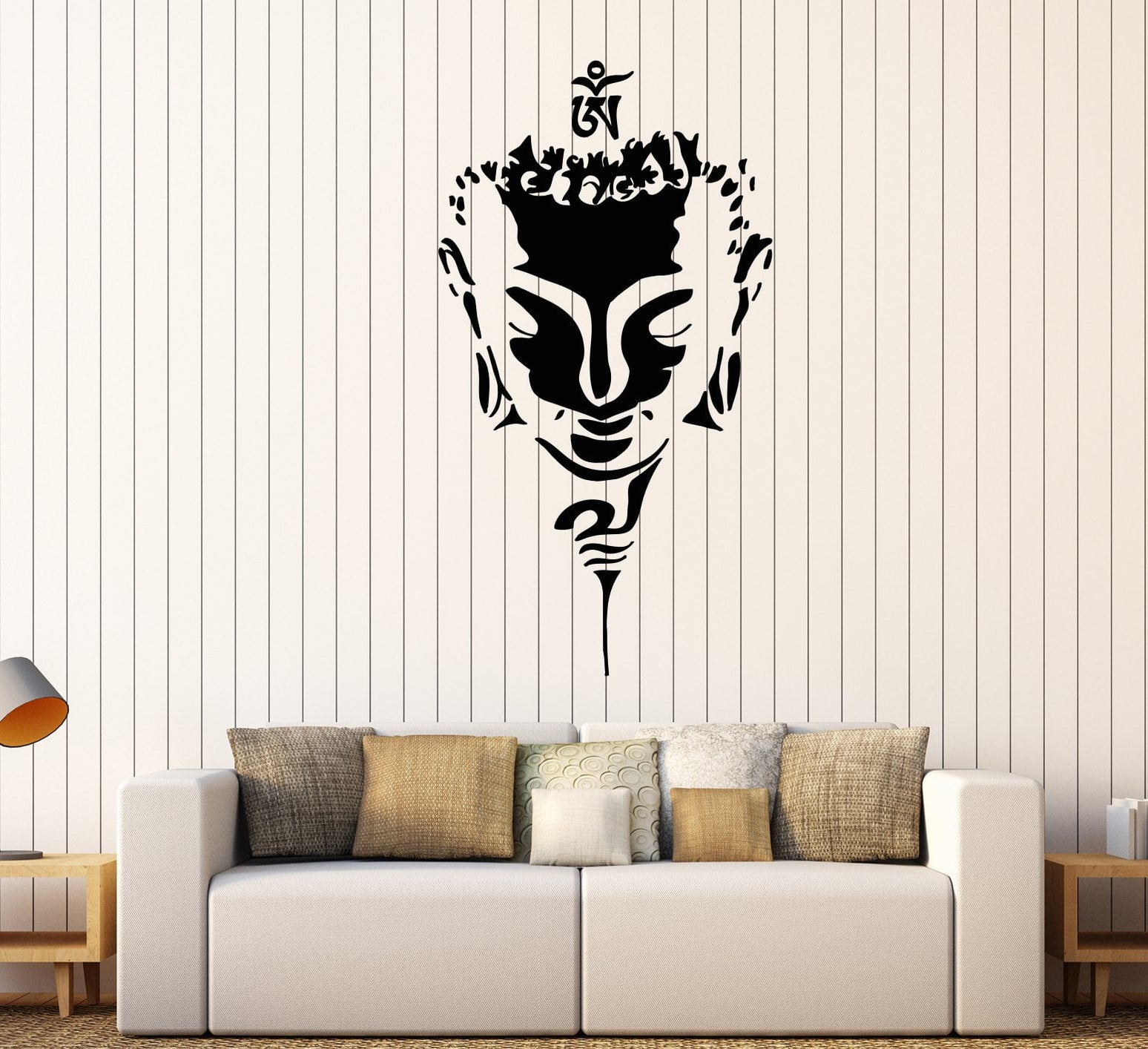 Vinyl Wall Decal Buddha Head Face Buddhism Yoga Stickers Unique Gift ...