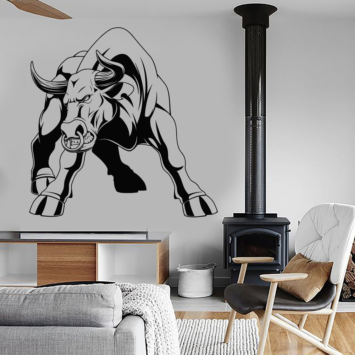 Vinyl Wall Decal Angry Bull Animal Spanish Bullfighting Stickers Uniqu ...