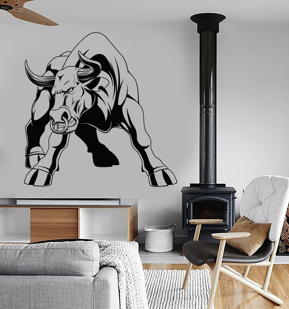 Vinyl Wall Decal Angry Bull Animal Spanish Bullfighting Stickers Uniqu ...