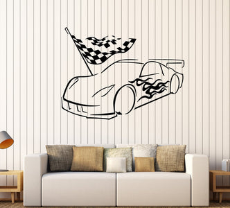 Vinyl Wall Decal Garage Car Racing Racer Stickers Mural Unique Gift (4 ...