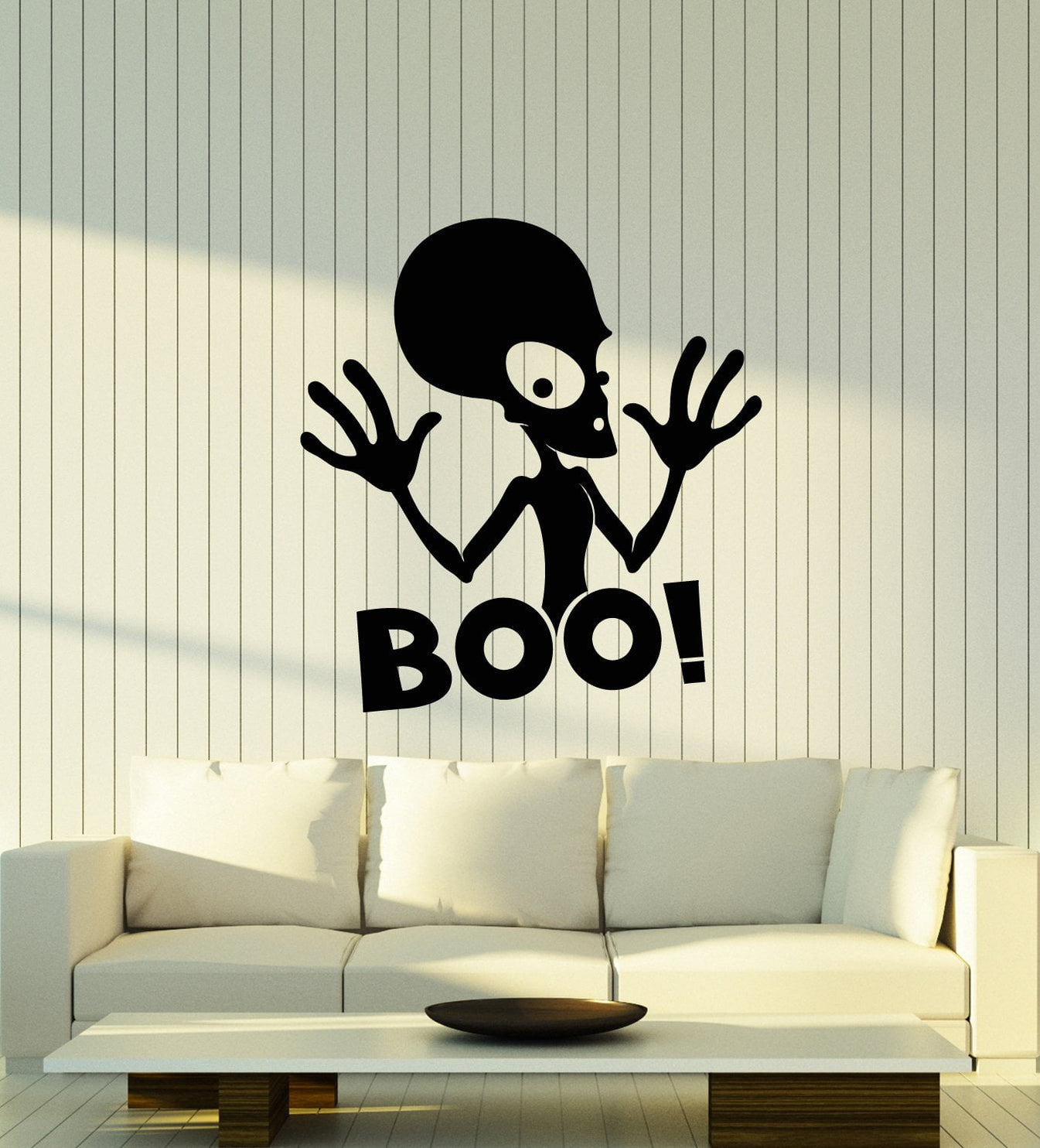 Vinyl Wall Decal Cartoon Funny Alien UFO Boo Space Stickers (2762ig ...