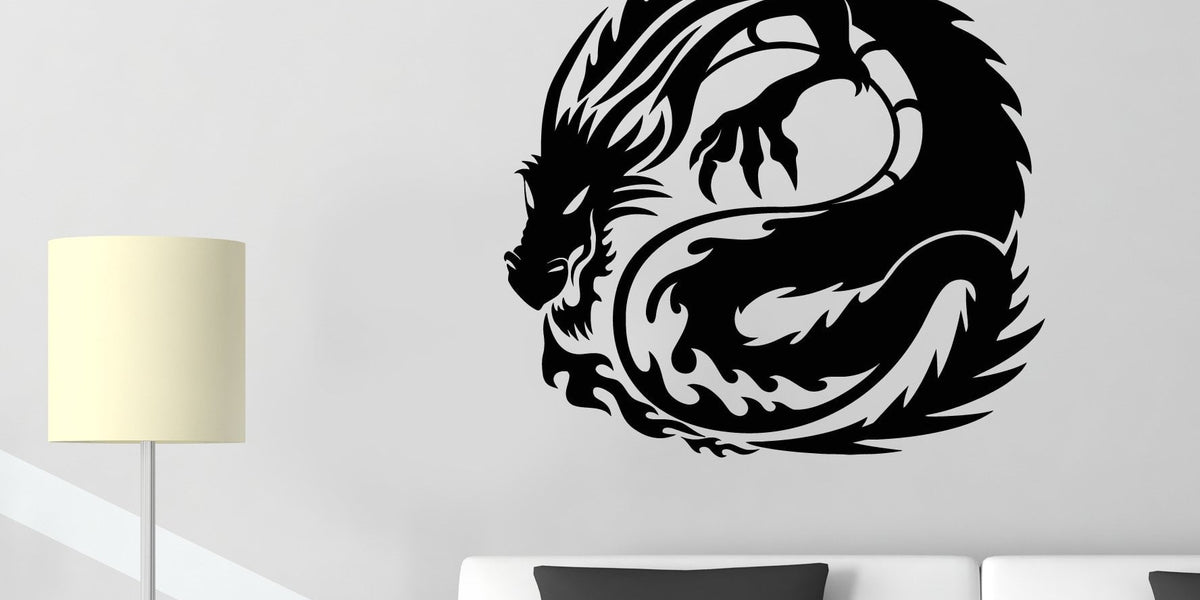 Vinyl Wall Decal Cartoon Asian Dragon Ornament Tattoos Stickers (3072i ...