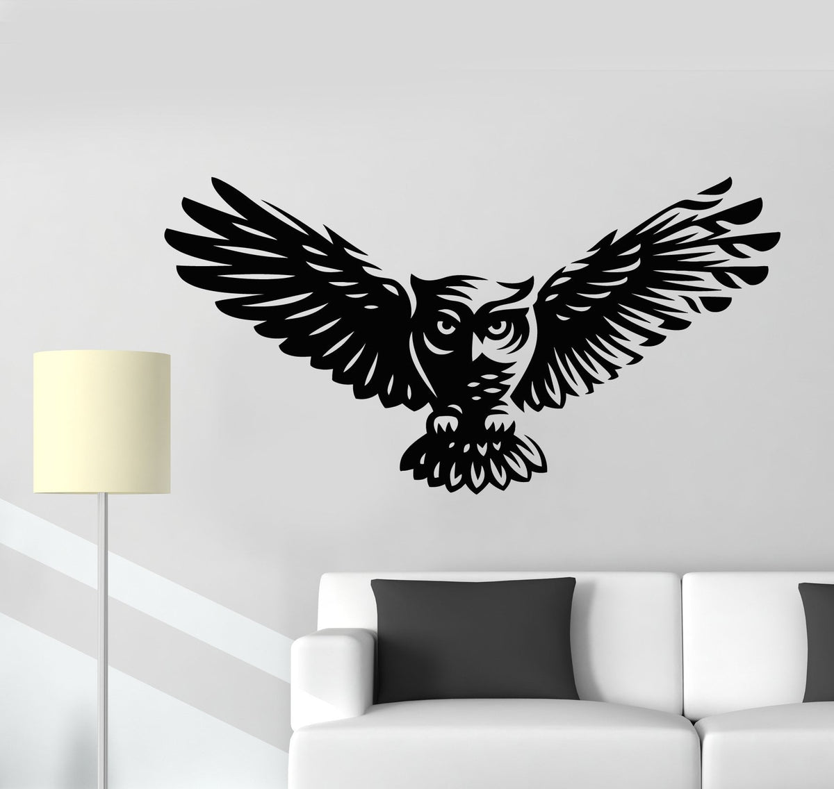 Vinyl Wall Decal Abstract Cartoon Owl Bird Feathers Wings Stickers (23 ...