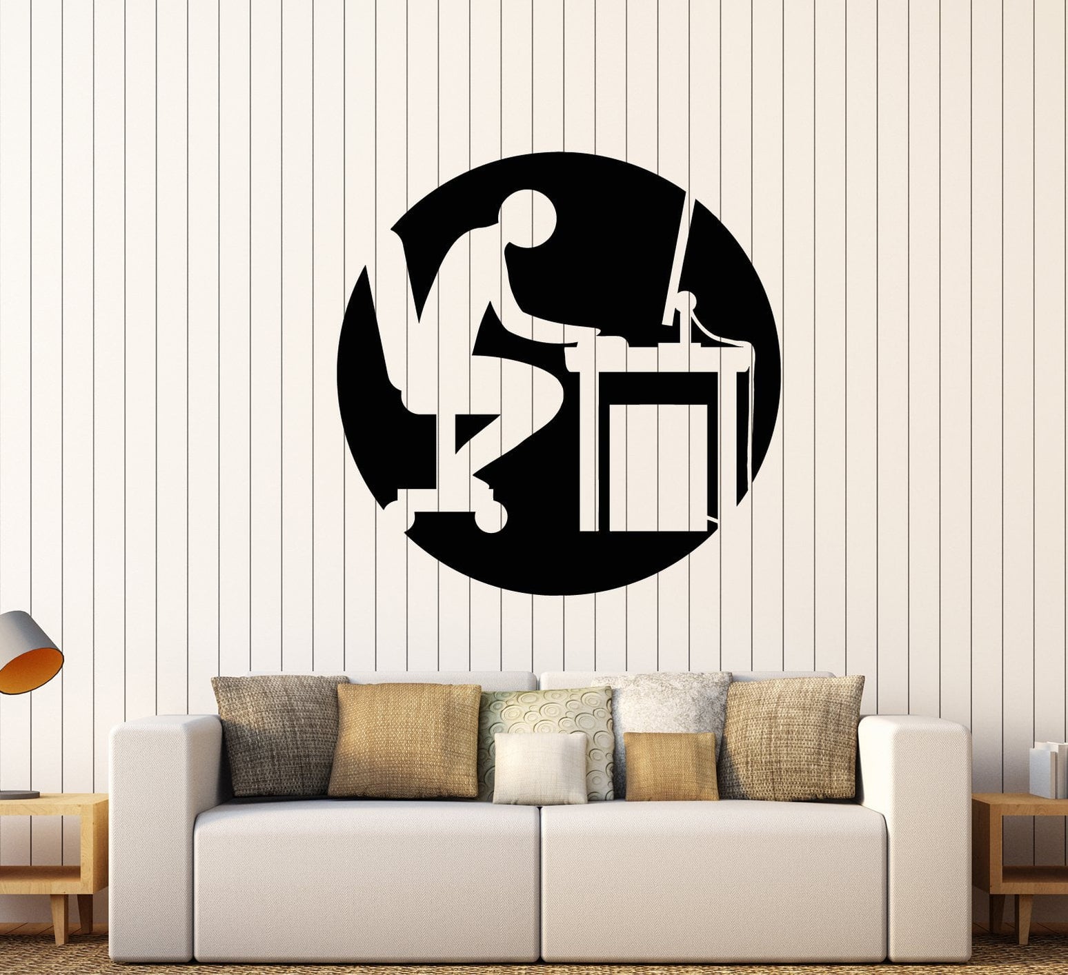Vinyl Wall Decal Cartoon Office Style Worker Stickers (2264ig ...