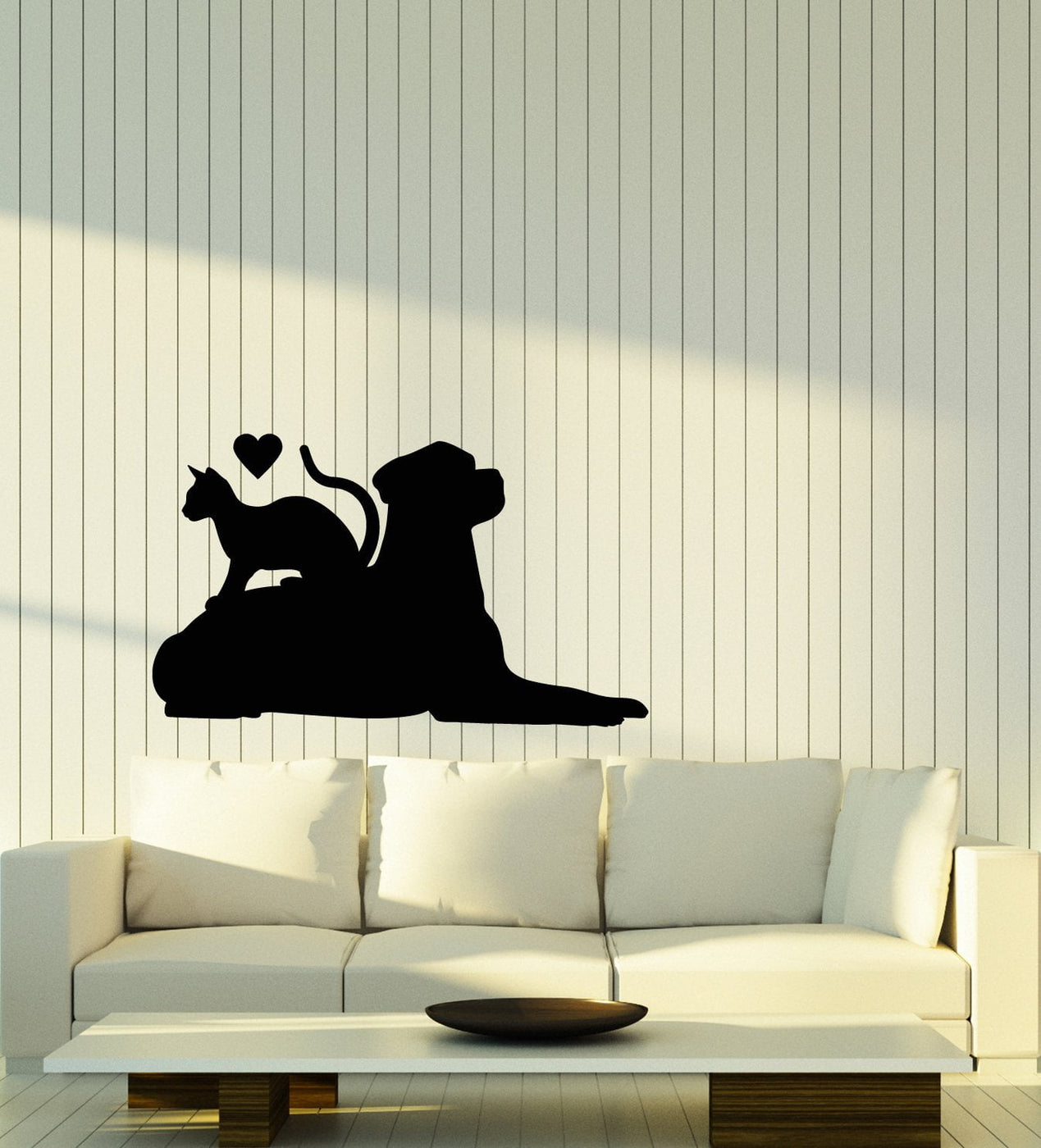 Vinyl Wall Decal Kitten Dog Labrador Pet Shop Heart Grooming Stickers ...