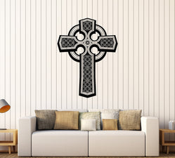 Vinyl Wall Decal Irish Celtic Cross Ireland Druidic Patterns Stickers ...