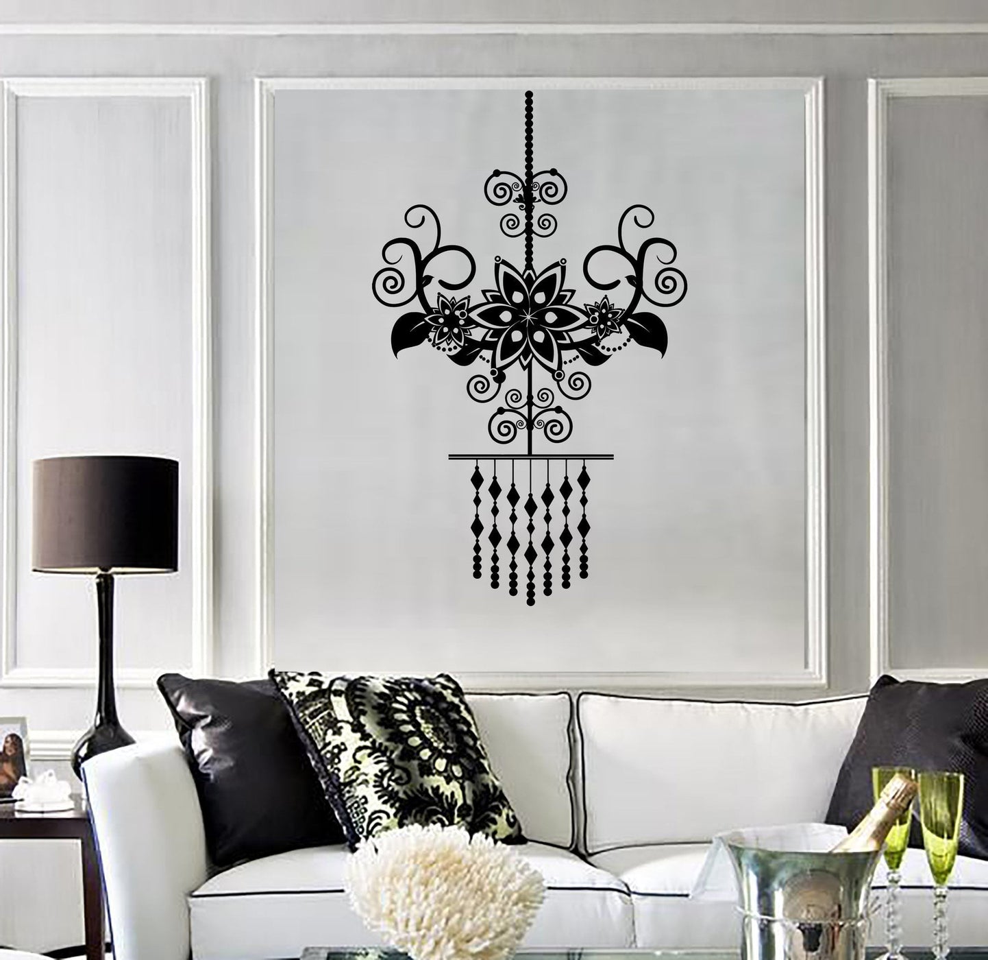 Vinyl Wall Stickers Chandelier Lighting Light Decorating Room Mural De ...